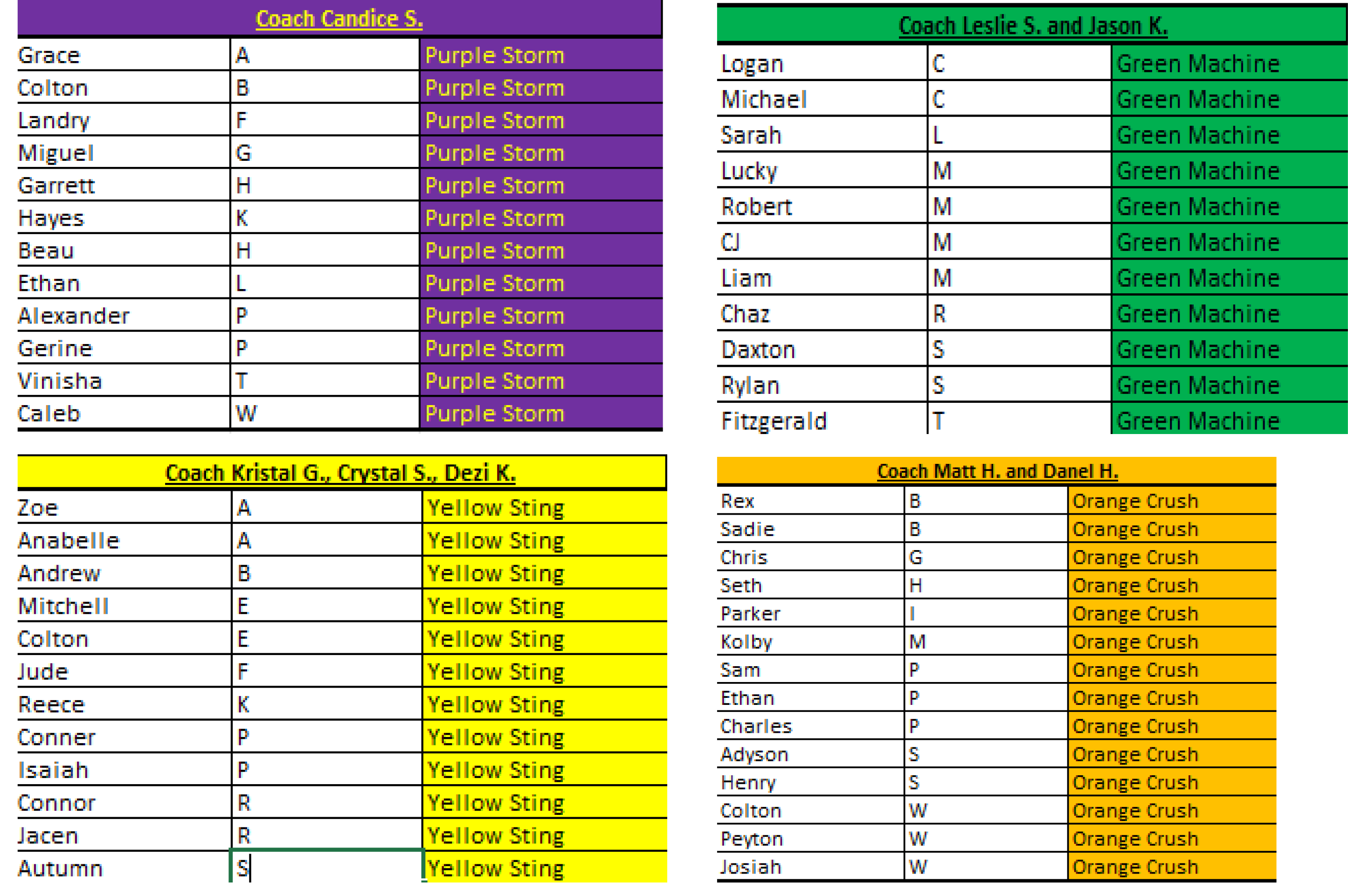 Rosters – Miracle League Central Illinois